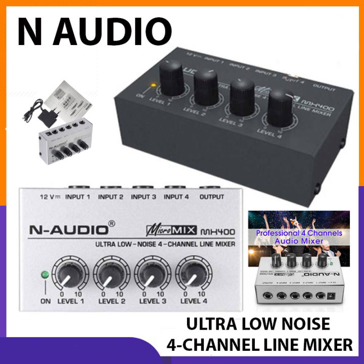 N Audio MX400 4 Channels Line Audio Mixer Stereo Headphone Amplifier ...