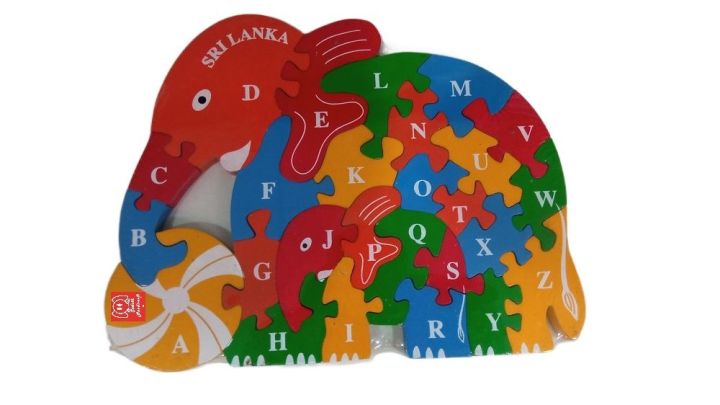 Kids Puzzle Elephant/ Double-Sided Wooden Elephant Puzzle/ Alphabet ...
