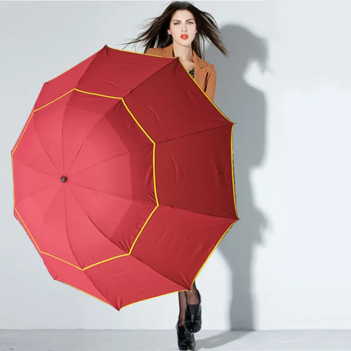 130 cm Large Size Double Layer Umbrella Women Rain Windproof Folding ...