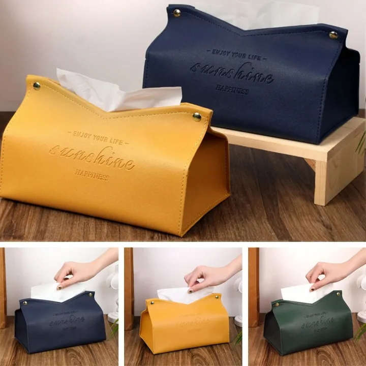 Leather Dispenser Large Storage Paper Towel Box Car Tissue Box Napkin ...