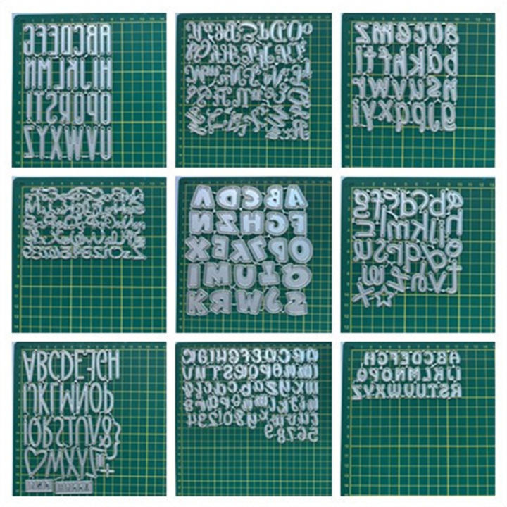(9 Styles) 26 English Alphabet Letters Metal Cutting Dies DIY ...