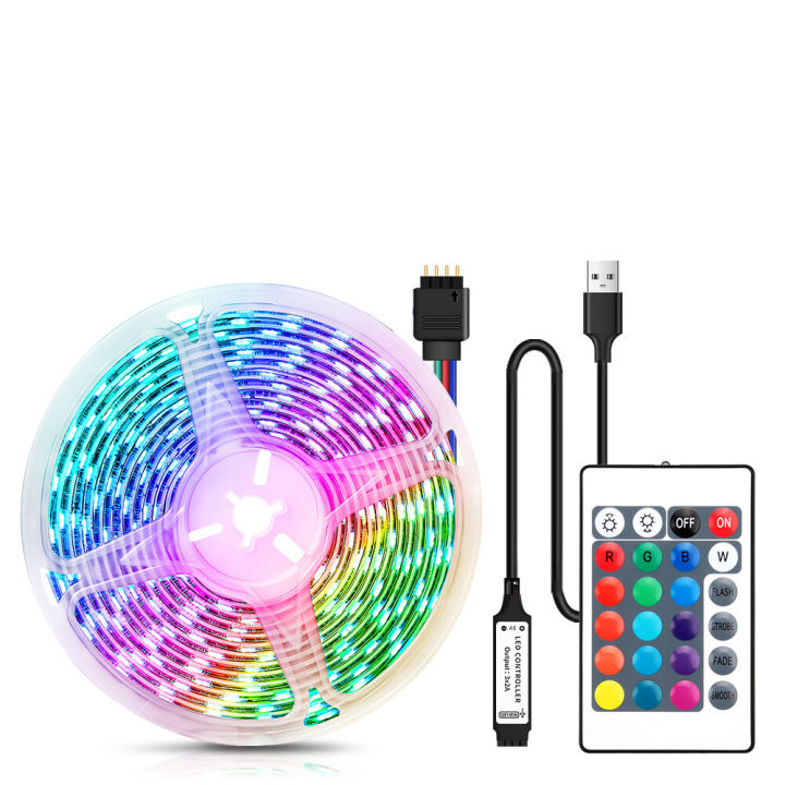 【ETOP】5V USB 5050 RGB LED Strip Light Black PCB Cable Ribbon Diode Tape ...