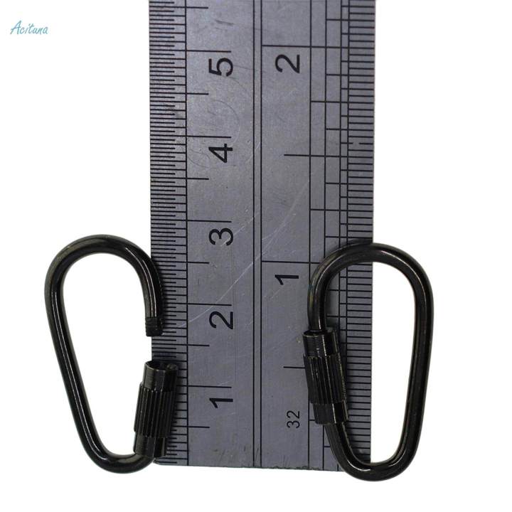 20 Pieces Small Locking Carabiner Clip D Rings Steel Screw Lock ...