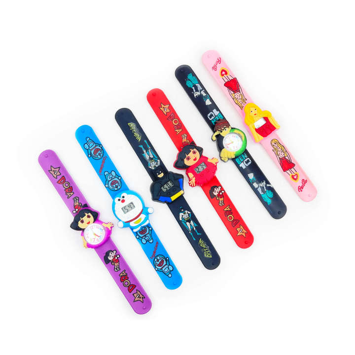 3D Cartoon Slap Band Watches Kids watch – Dora, Batman, Barbie & More ...