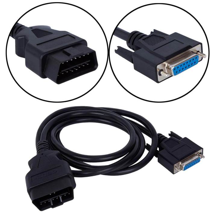 OBD II OBD2 16 Pin Male to Female Extension Cable OBD 2 to dB15Pin ...