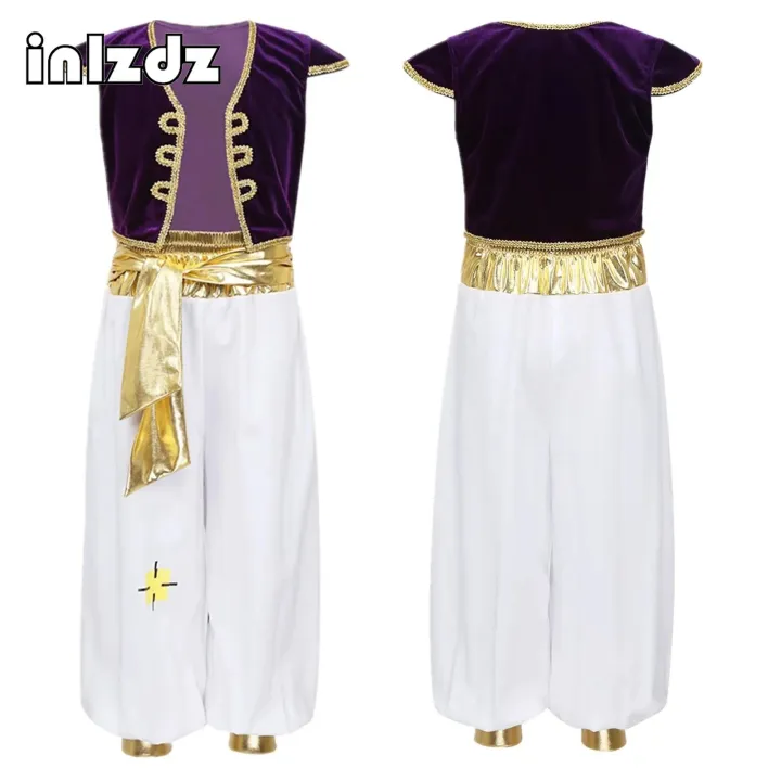 Kid Boy Mythical Prince Aladin Carnival Cosplay Outfit Halloween Party ...