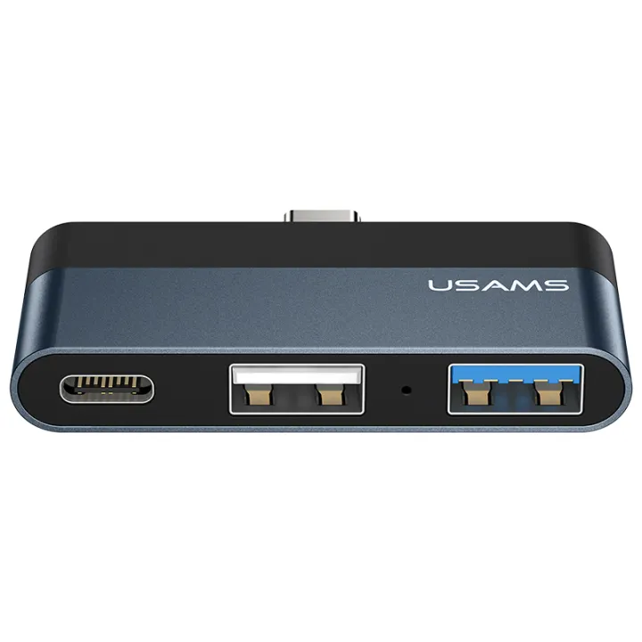 USAMS 3 in 1 Type-C Mini HUB (2 USB Ports+Type-C PD Port) USB Hub US ...