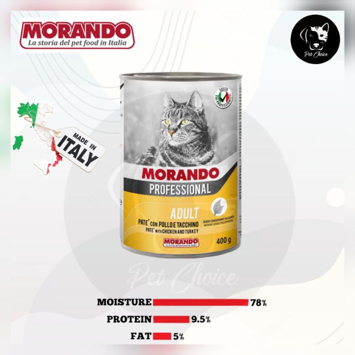 MORANDO Professional Cat Food Can PATE with Chicken and Turkey 400g ...