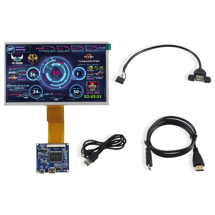 New 1024*600 7 inch IPS LCD Screen Temperature CPU GPU SSD Monitoring ...