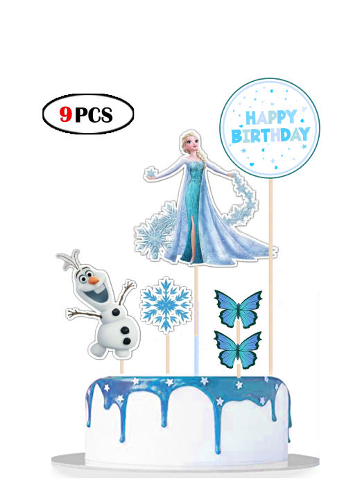 Frozen Girl Cake Topper For Bithday party Cup Cake Decoratons Princess ...