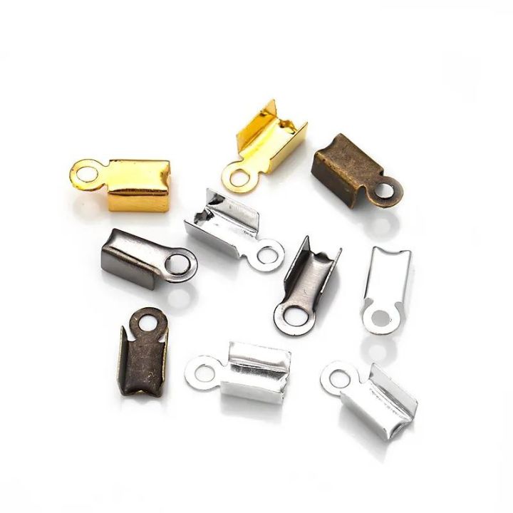20-200pcs/Lot Crimp Beads Cove Clasps Cord End Caps String Ribbon ...