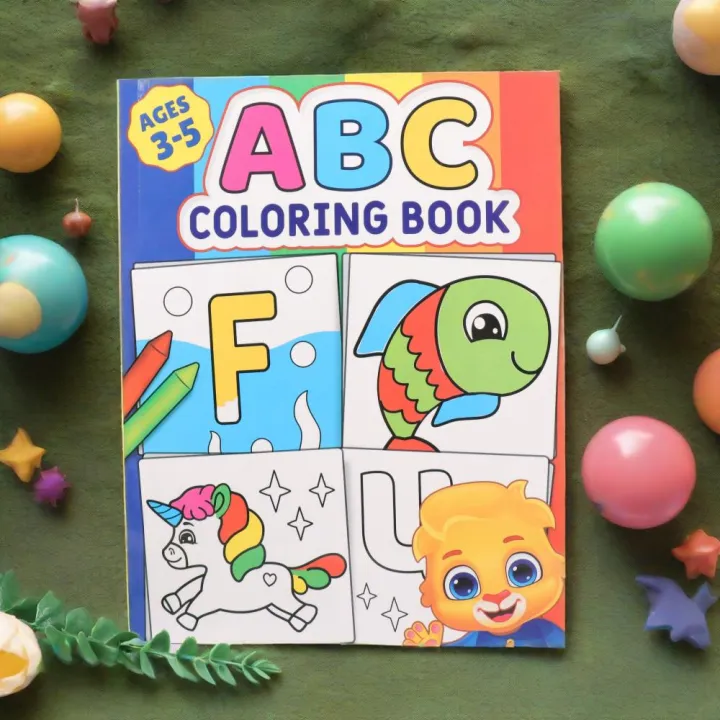 ABC Coloring Book: Color 100+ Animals, Birds, Vehicles, Fruits, Toys ...