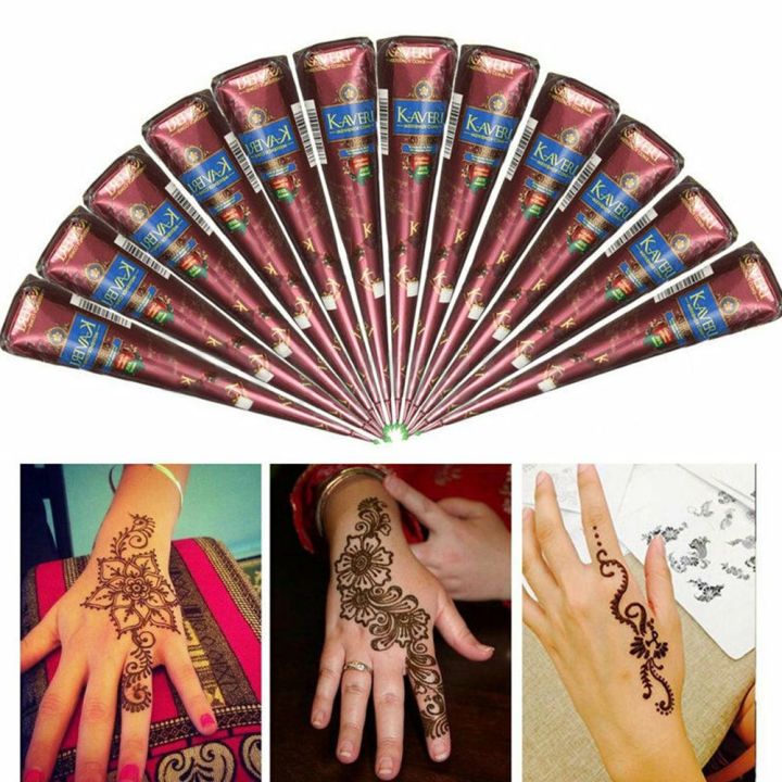 【VA VA VOOM】3 Colors DIT Tattoo Tools Natural Herbal Henna Cones ...