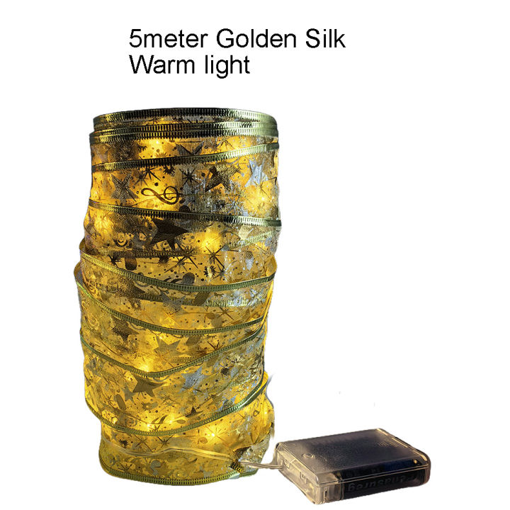 Silk Light Lamp String 5m Long For Christmas Tree Decor Supplies Warm ...