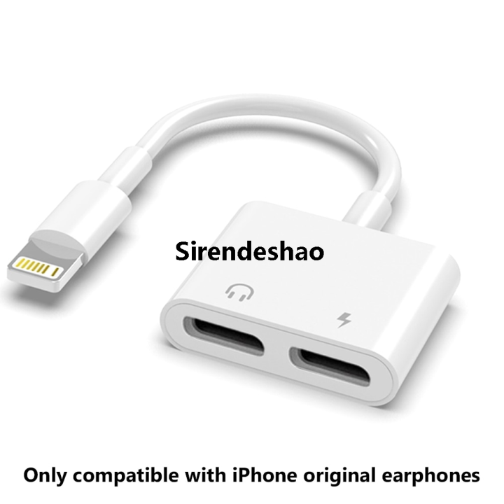 Sirendeshao For Lightning to 3.5mm 2 in 1 Earphone Audio Adapter For ...