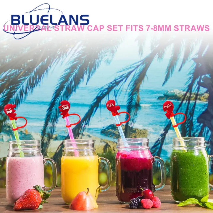 Straw Caps 5pcs Love Straw Covers Caps Mixed Color Creative Shape ...