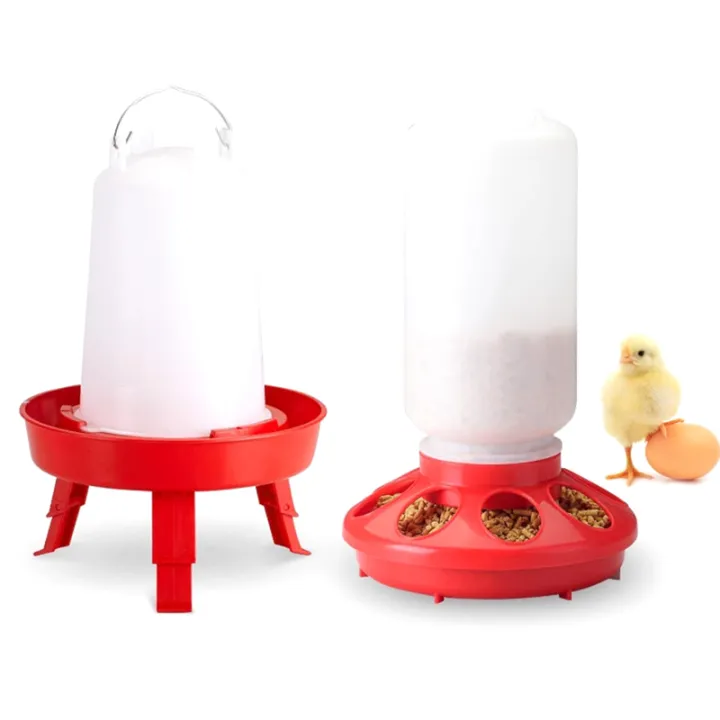 Top Filling Chick Feeder and Waterer Kit , for Chicks Red | Daraz.lk