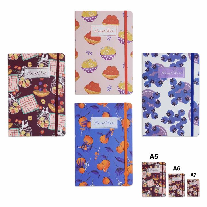Fashion Notebook Hardcover A5 A6 A7 Autograph Diary Fruit Kiss Orange ...