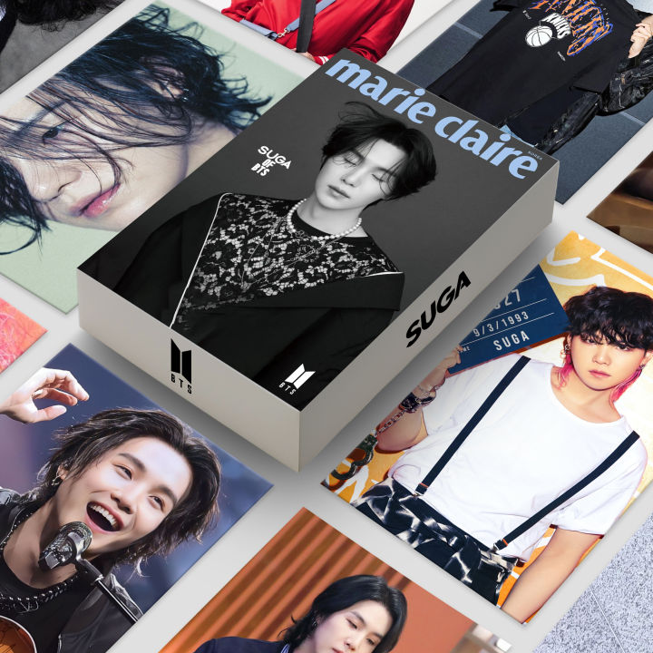 KPOP BTS Suga New Collectible Photocards Min Yoon-gi Glossy LOMO Cards ...