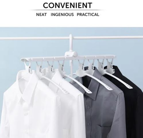 8-in-1 Multi-port Support Circle Clothes Hanger Saves Space Foldable ...