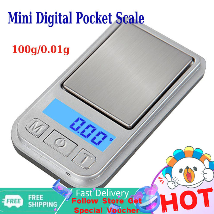 100g/0.01g 200g/0.01g Mini Digital Pocket Scale Kitchen Jewellery Pharmacy Gold Tare Weighing ...