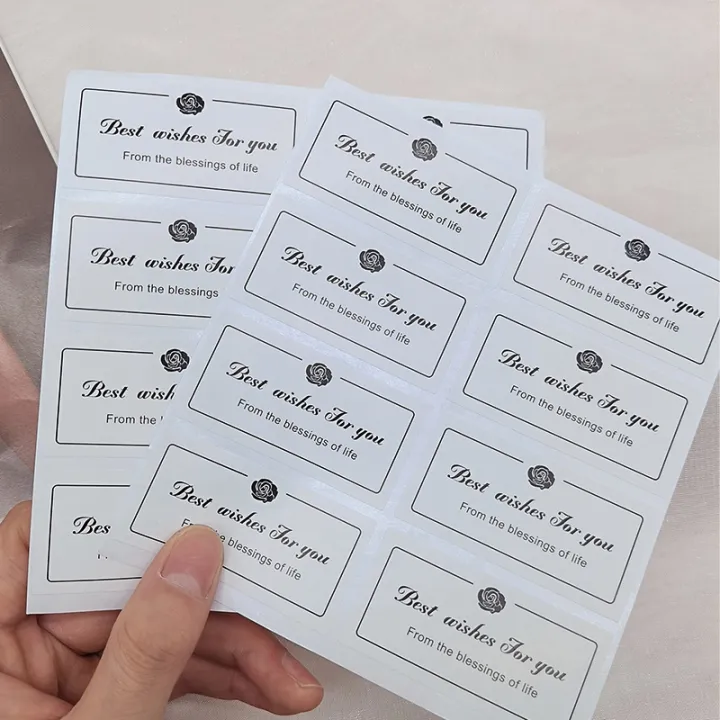 40-80pcs/pack Rectangle Thank You Stickers Best Wishes for You Sticker ...