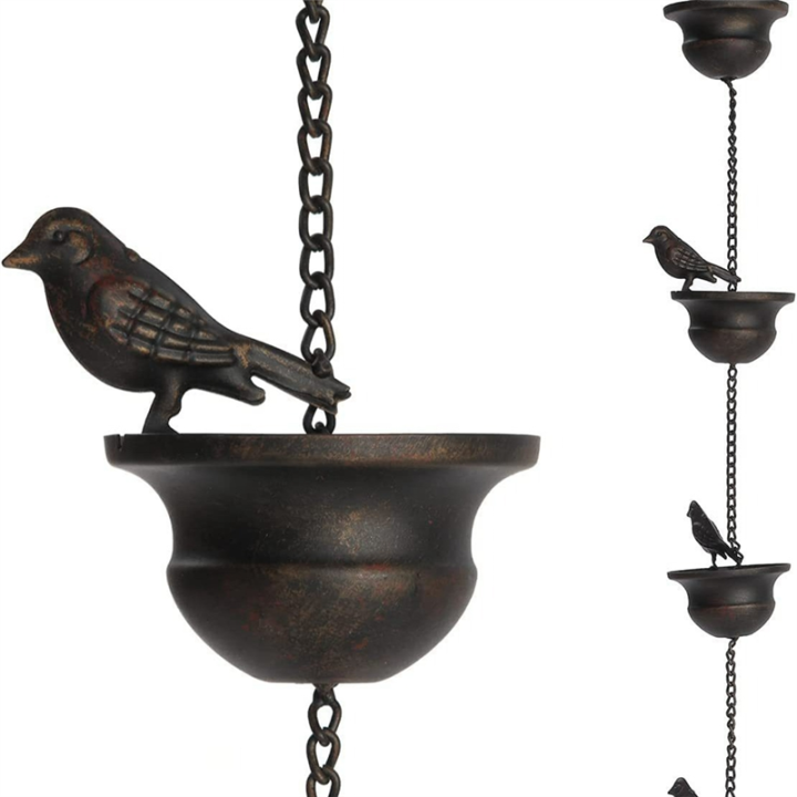 Rain Chains for Gutters Mobile Birds on Cups Rain Chimes 8Ft | Daraz.lk