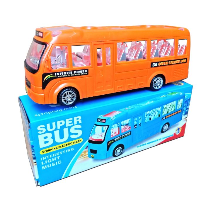 Battery Operated Stunning Lights Luxury Bus Flash Electric Toy Vdouble ...