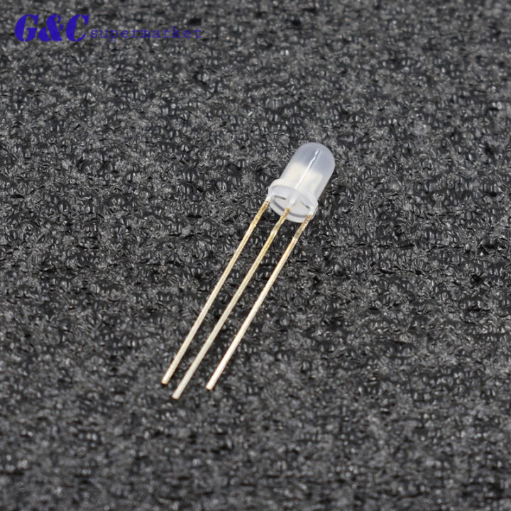50PCS F5 LED Diodes Light 3Pin Common Anode/Cathode Milk White 5mm Round Dual colour Red-Green ...
