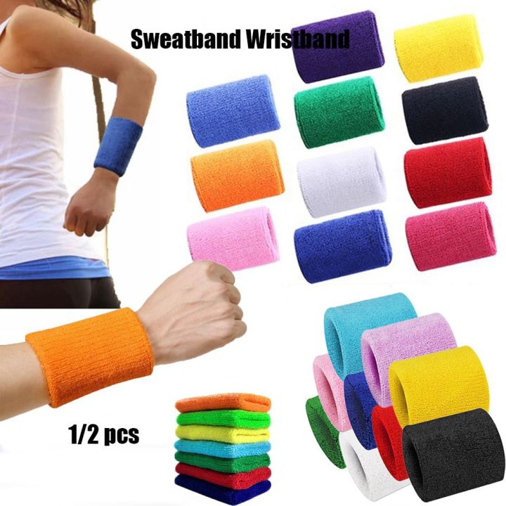 1/2pcs Hot Volleyball Basketball Brace Wraps Guards Cotton Wrist Band ...