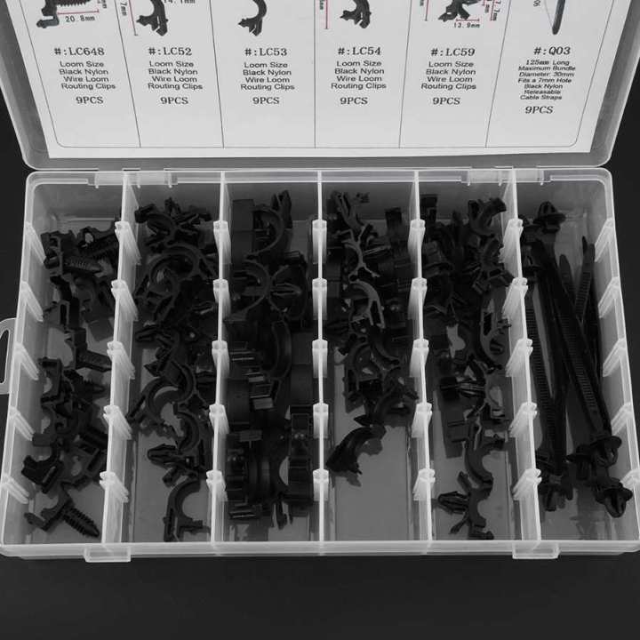 54pcs Assorted Car Body Wiring Harness Fastener Wire Routing Clip ...