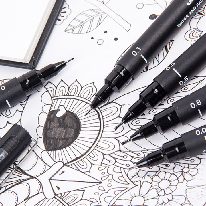 1pc Uni Pin Drawing Pen Fine Line 005 01 02 03 05 08 Needle Pen | Daraz.lk
