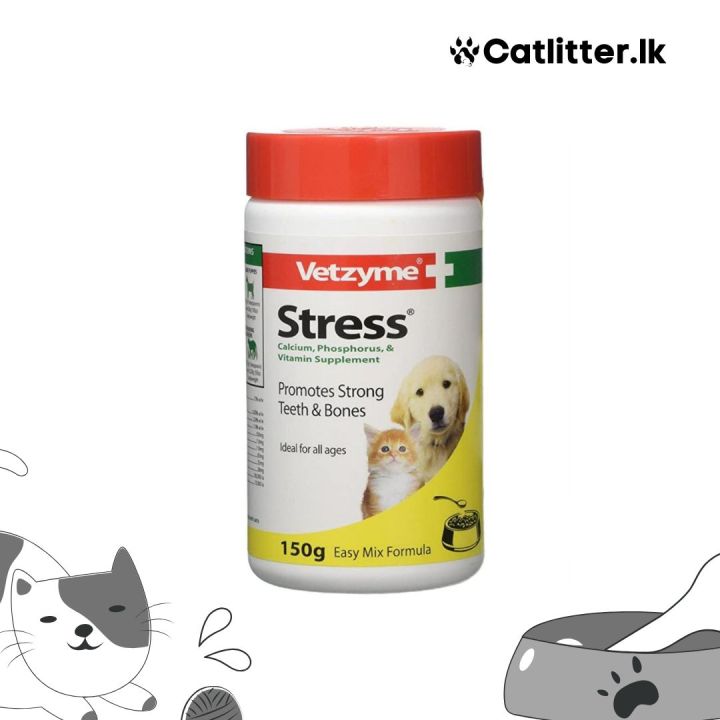 Vetzyme Stress Powder For Dogs and Cats 150g | Daraz.lk