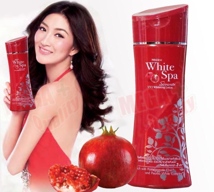 Mistine Pomegranate White Spa Summer Sunblock UV3 Whitening Body Lotion Mwsl 200 ML Made In ...