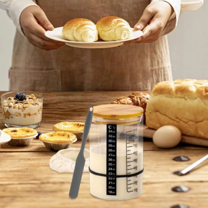 Fermentation Jar 900ml Capacity Sourdough Starter Jar Wide Mouth Design ...