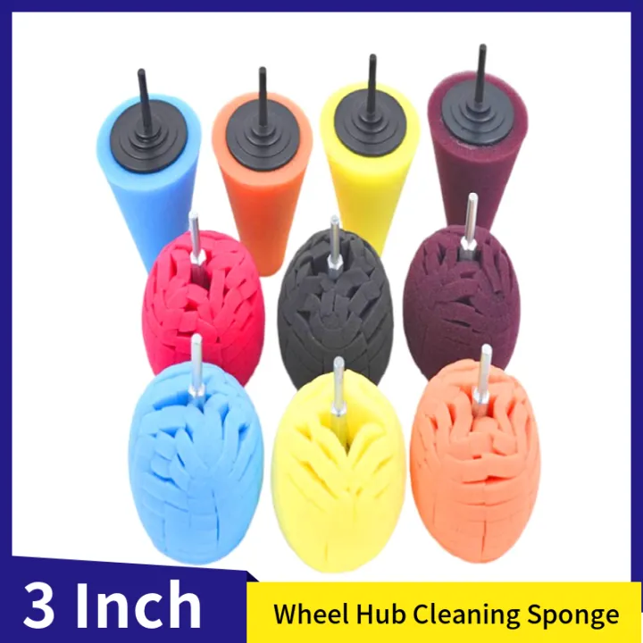 M10 Drill Polishing Pads for Wheel Hub Cone Cleaning Sponge Buffing and ...