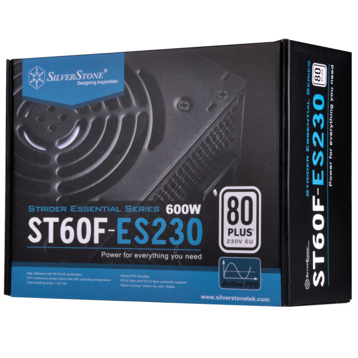 SilverStone ST60F-ES230 PSU - 80 Plus Flat Black Cable 600W power ...