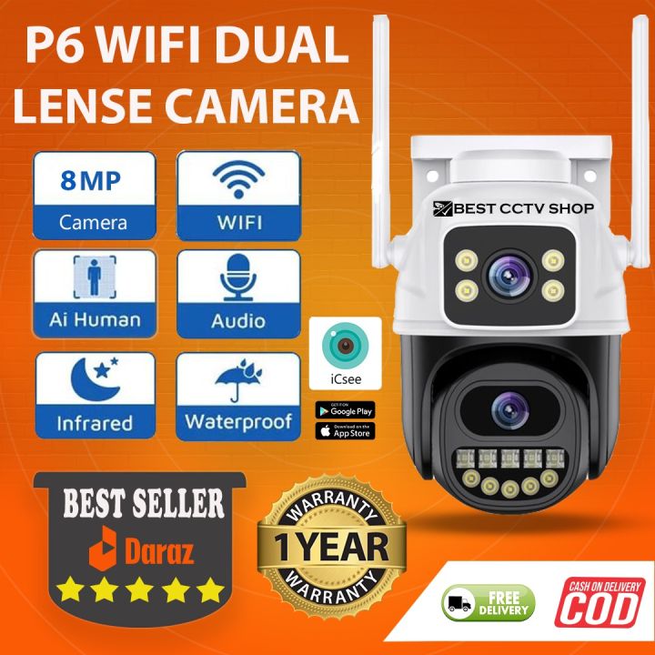 WIFI IP 8MP 4K Camera Dual Lens PTZ Surveillance Camera Outdoor ...