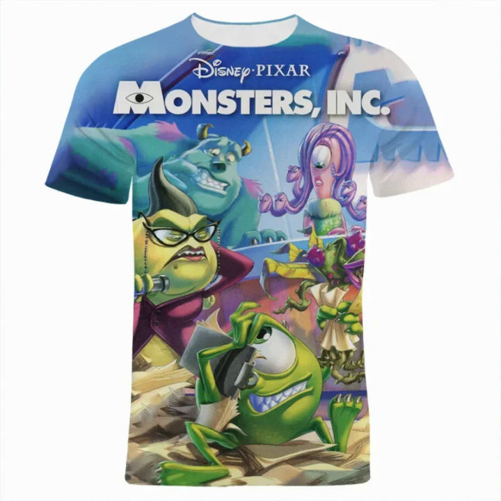 2024 Disney Anime Movie Monsters Inc 3D Print T-shirt Summer Kids ...