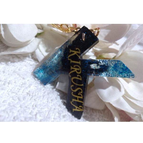 Customized Resin Letter Key Tag With Name Gold Key Chain | Daraz.lk