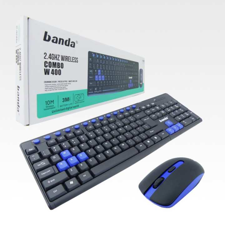 BANDA - W400 - 2.4GHz Multimedia Wireless Keyboard & Mouse Combo | Daraz.lk