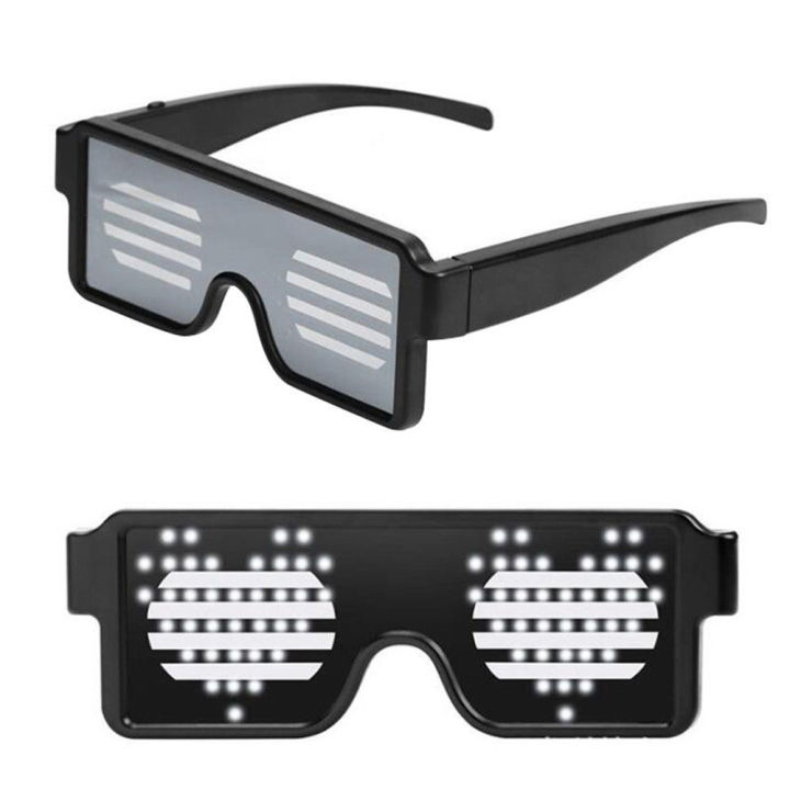 EB LED Glasses USB Rechargeable Light Up Glow Sunglasses With 8 ...