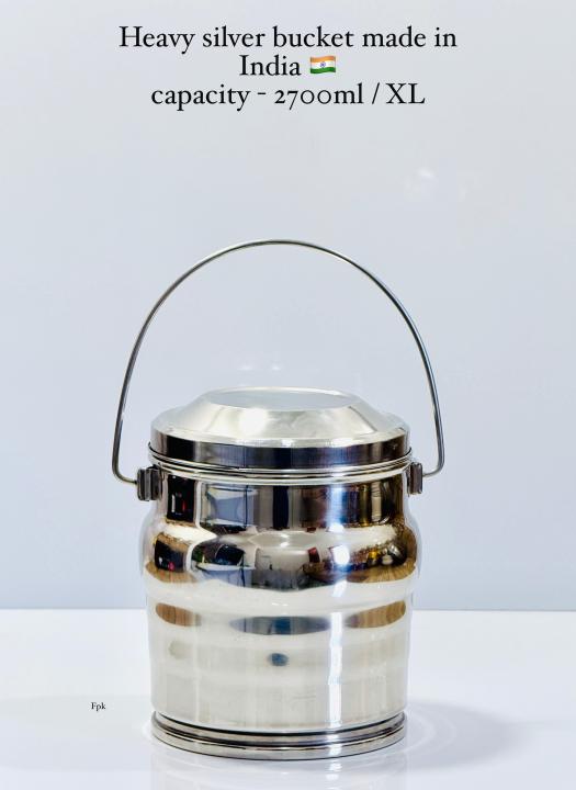 Stainless Steel Bucket / Thooku Vaali / Food & Curry Storage ...