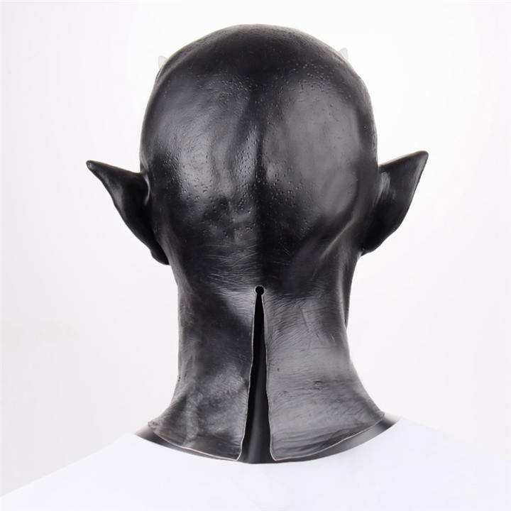 Latex Headset Halloween Devil Horn Mask Horror Costume Prop Ghostface ...