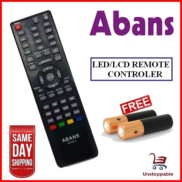 Abans LED/LCD Tv Remote Controller AD963 & Free Batteries | Daraz.lk