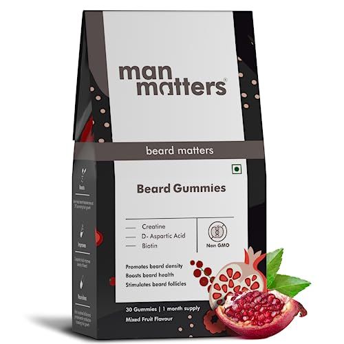 Man Matters Beard Gummies for Men | 30 Days Pack | Thicken Beard ...