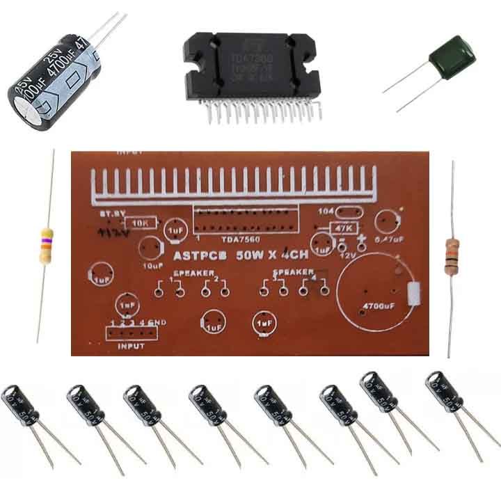 TDA7388 Audio Amplifier KIT 4CH IC 4 x 45W Stereo Audio amplifier Board ...