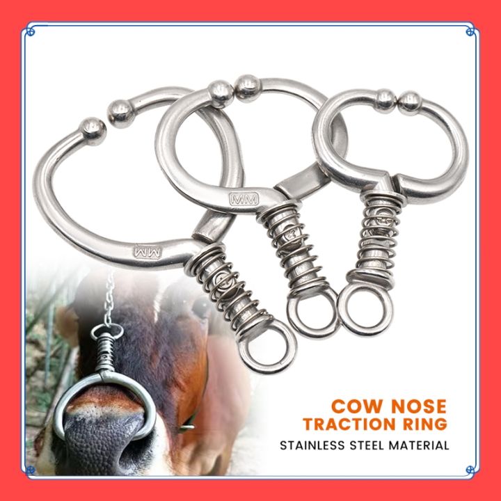 VibeVendor 1Pc Livestock Cow Stainless Steel Cattle Nose Clamp Cow W Spring Nose Farm Animal ...