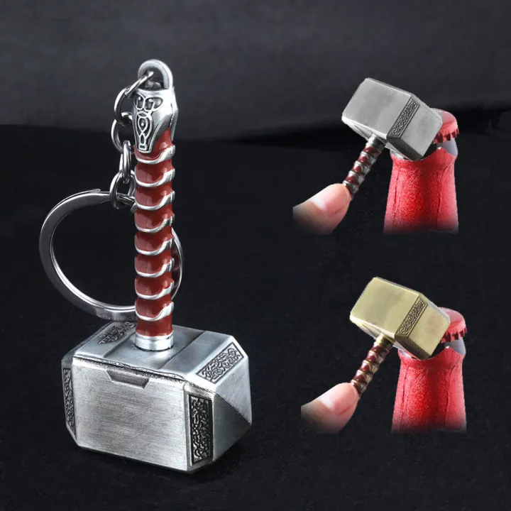 Movie Thor Hammer Keychain Mjolnir Hammer Bottle Opener Key Chain for ...