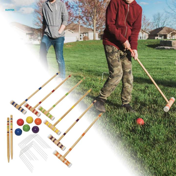 Six Player Croquet Set Lawn Croquet Game Set for Teenager Courtyard ...